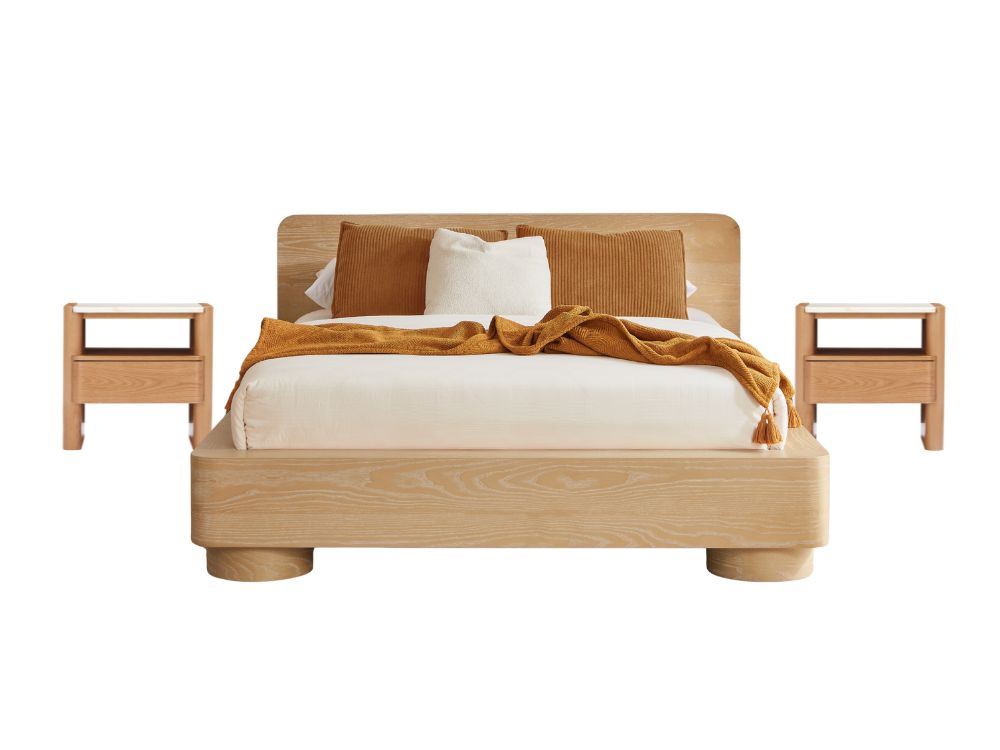 Buy Ella Bed Frame + Hank Bedside Tables Bundle Online in Australia ...
